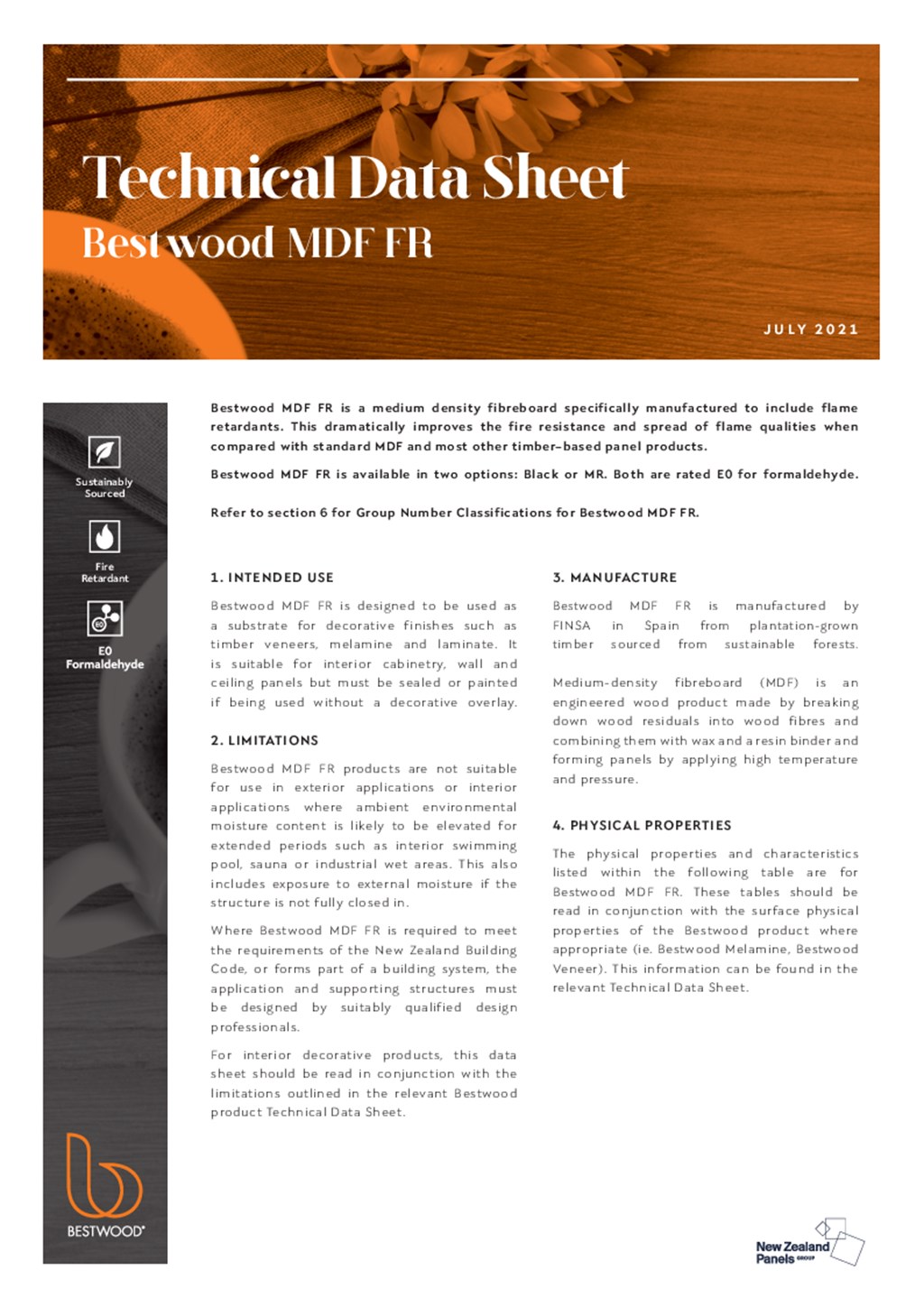 Bestwood Melamine Substrate Chart | Bestwood